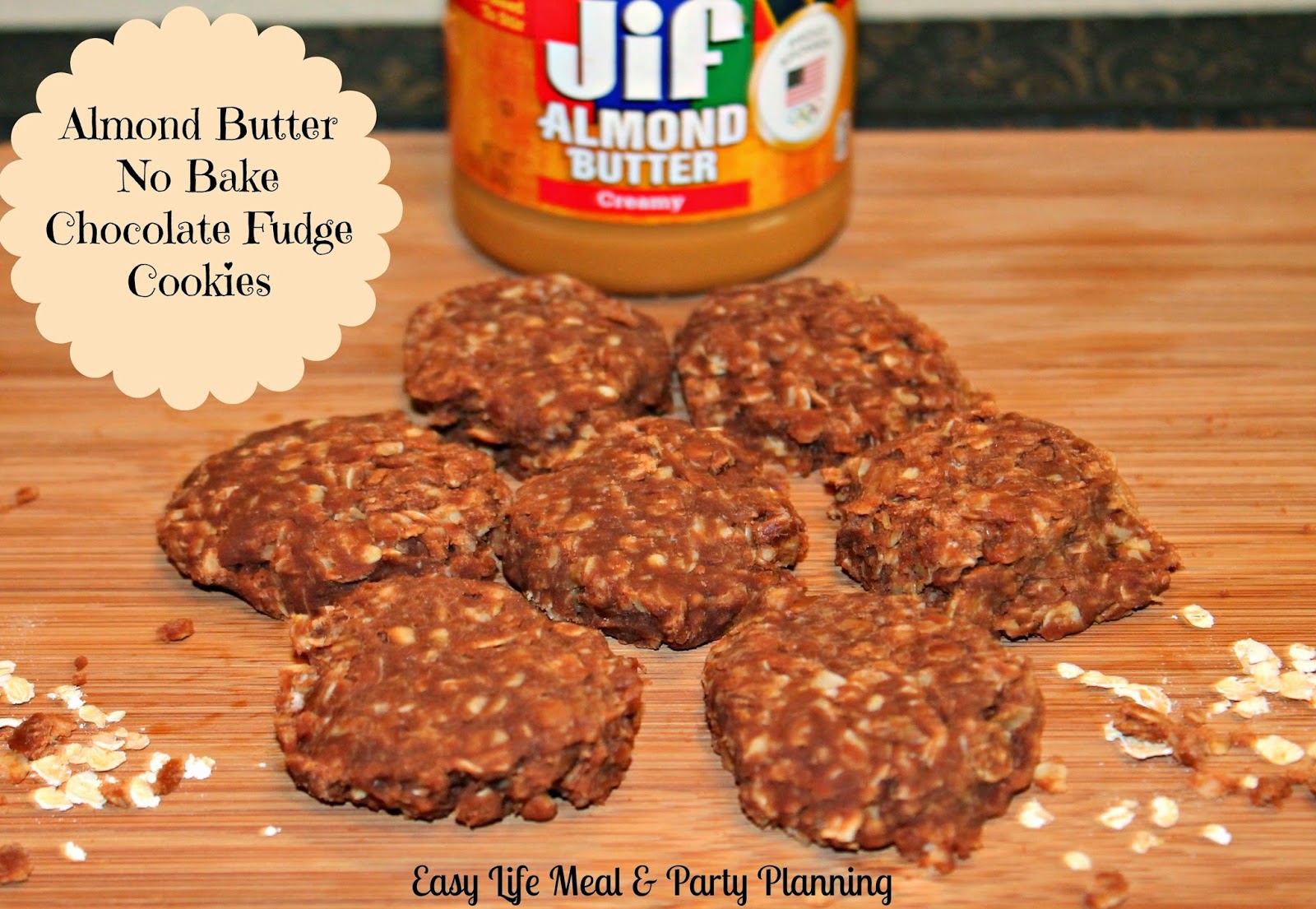 Easy Life Meal and Party Planning: Almond Butter No-Bake Fudge Oatmeal ...